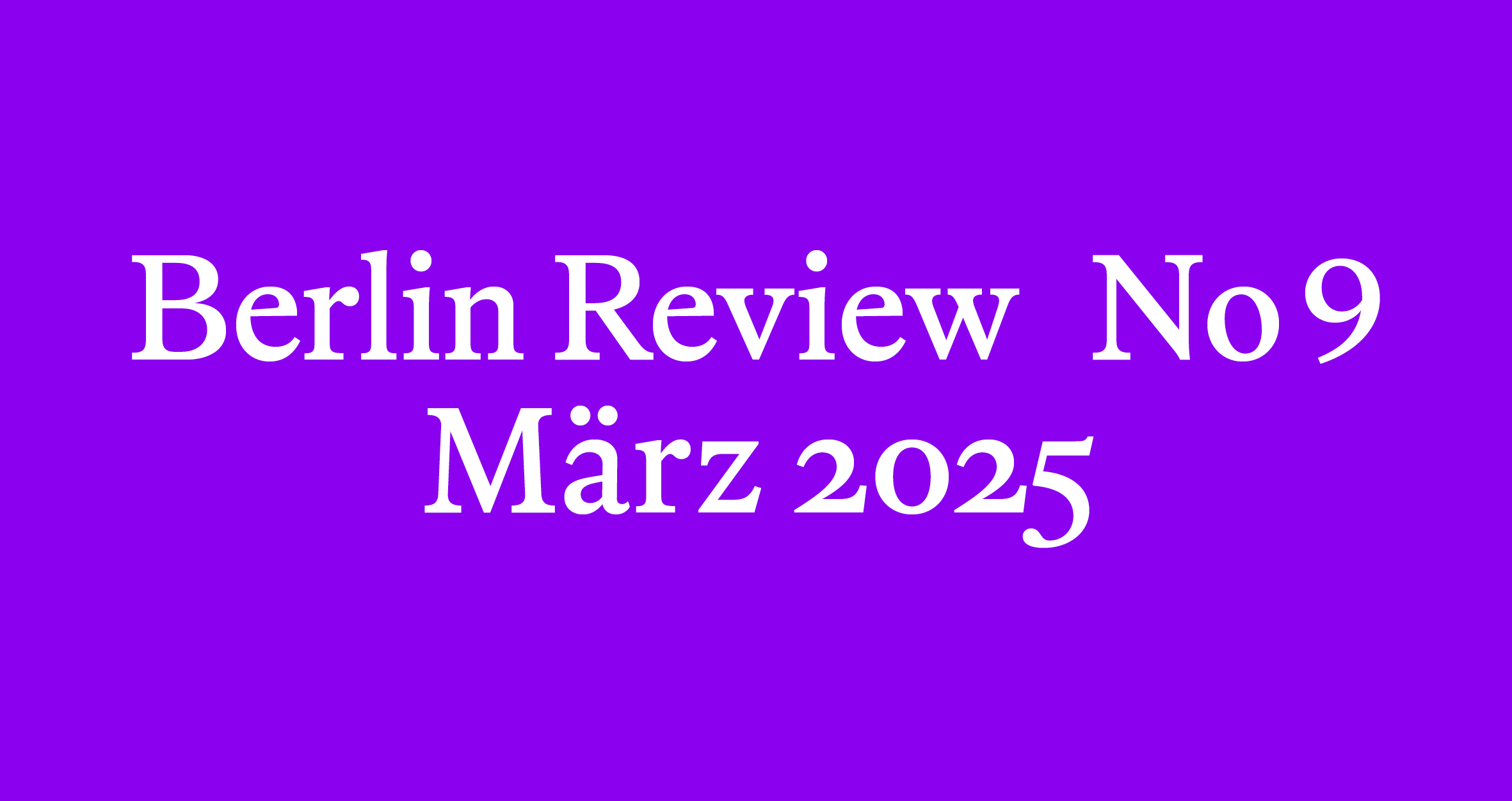 Berlin Review · Blackbox Autofiktion